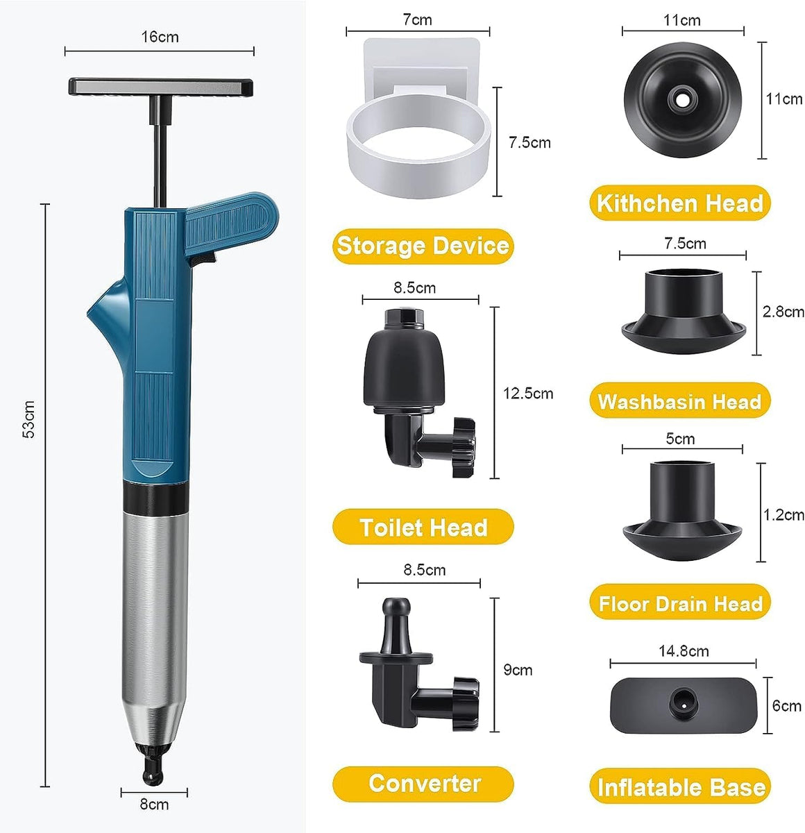 Pressure Toilet Piston Pump，Toilet Plunger, Unplugging Kitchen Sinks ...