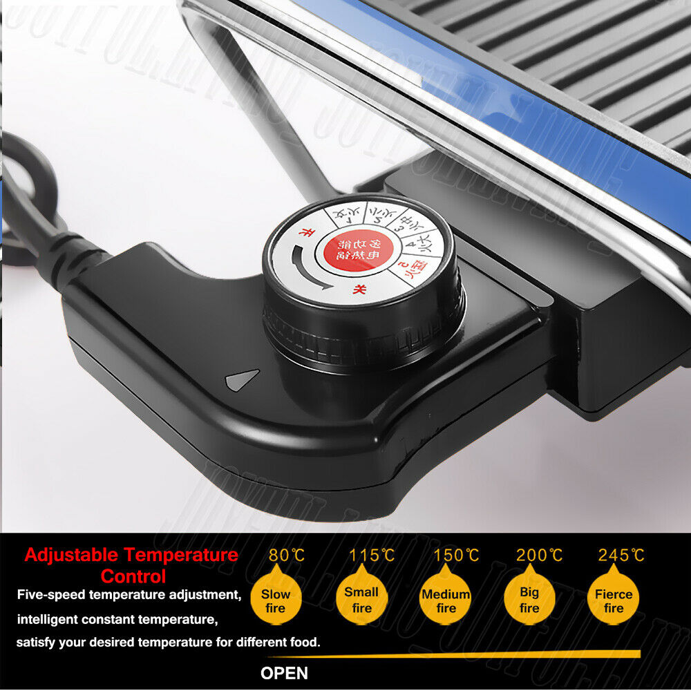 Electric 2 in 1 Hot Pot Hotpot BBQ Grill Oven Smokeless Barbecue Pan ...