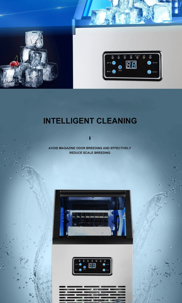 Commercial Ice Maker Machine Portable Ice Cube Tray Stainless Steel 65 ...